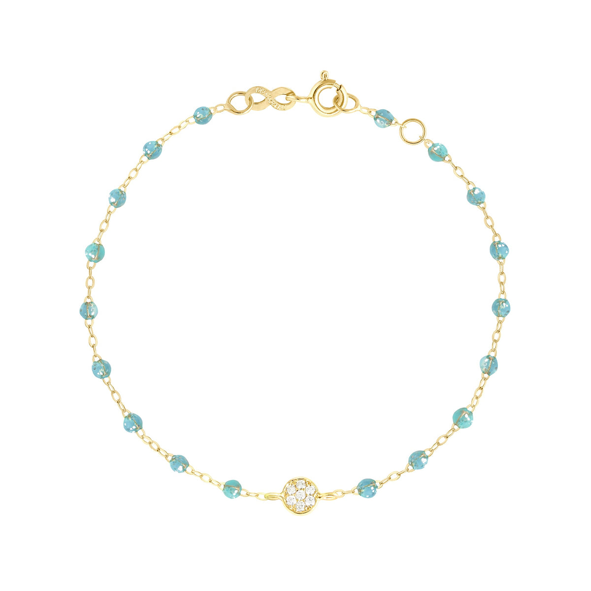 Puce Classic Gigi Aqua diamond bracelet, Yellow Gold, 6.7" – Gigi ...