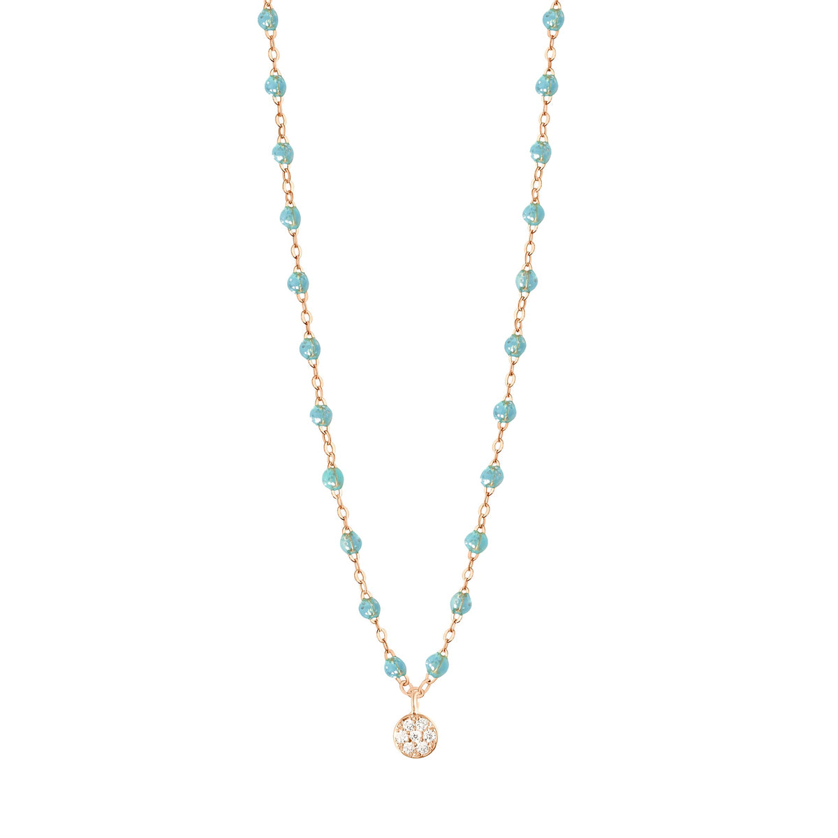 Puce Classic Gigi Aqua diamond necklace, Rose Gold, 16.5" – Gigi ...